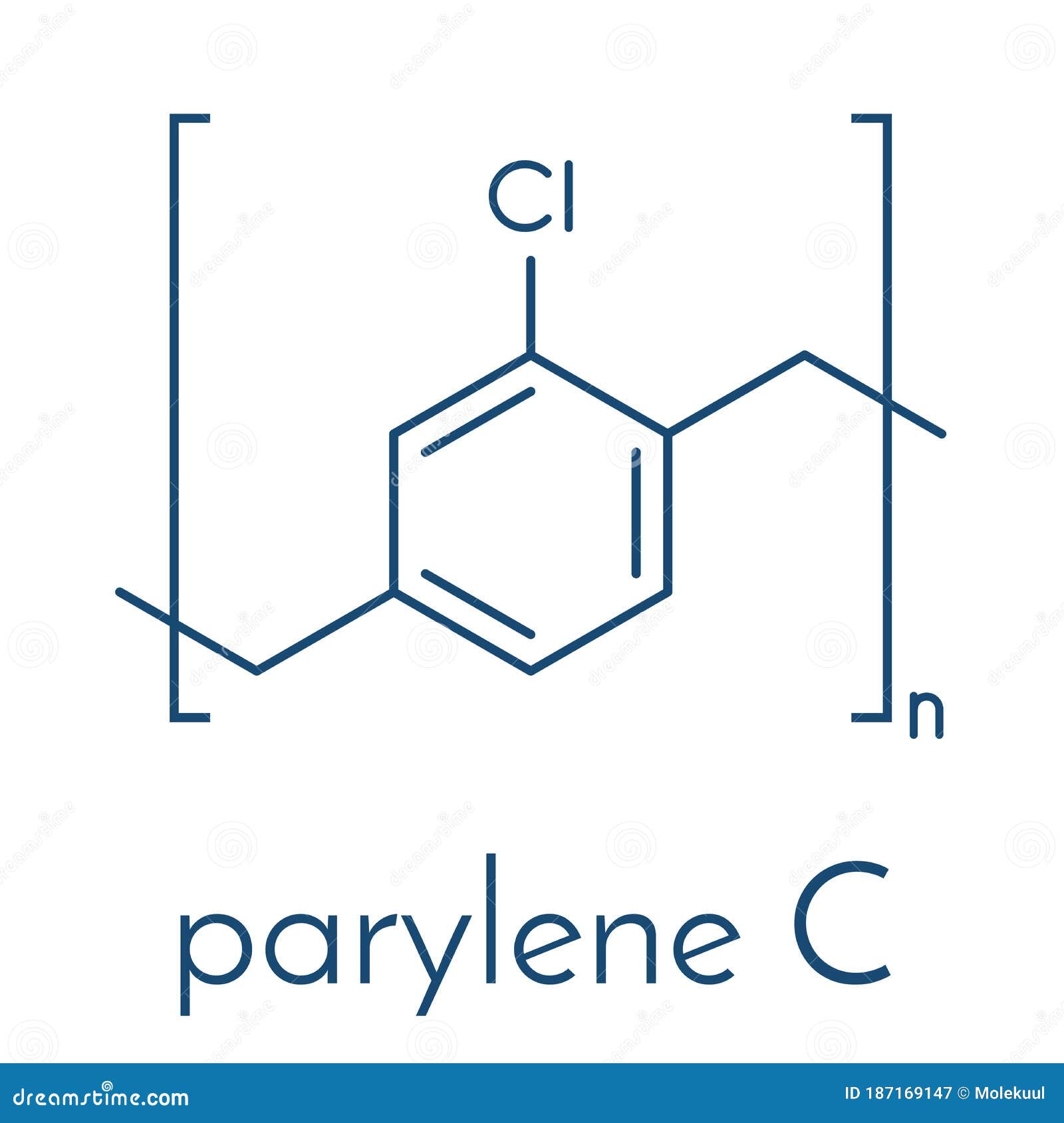 Parylene C Polymer, Chemical Structure. Skeletal Formula. Stock ...