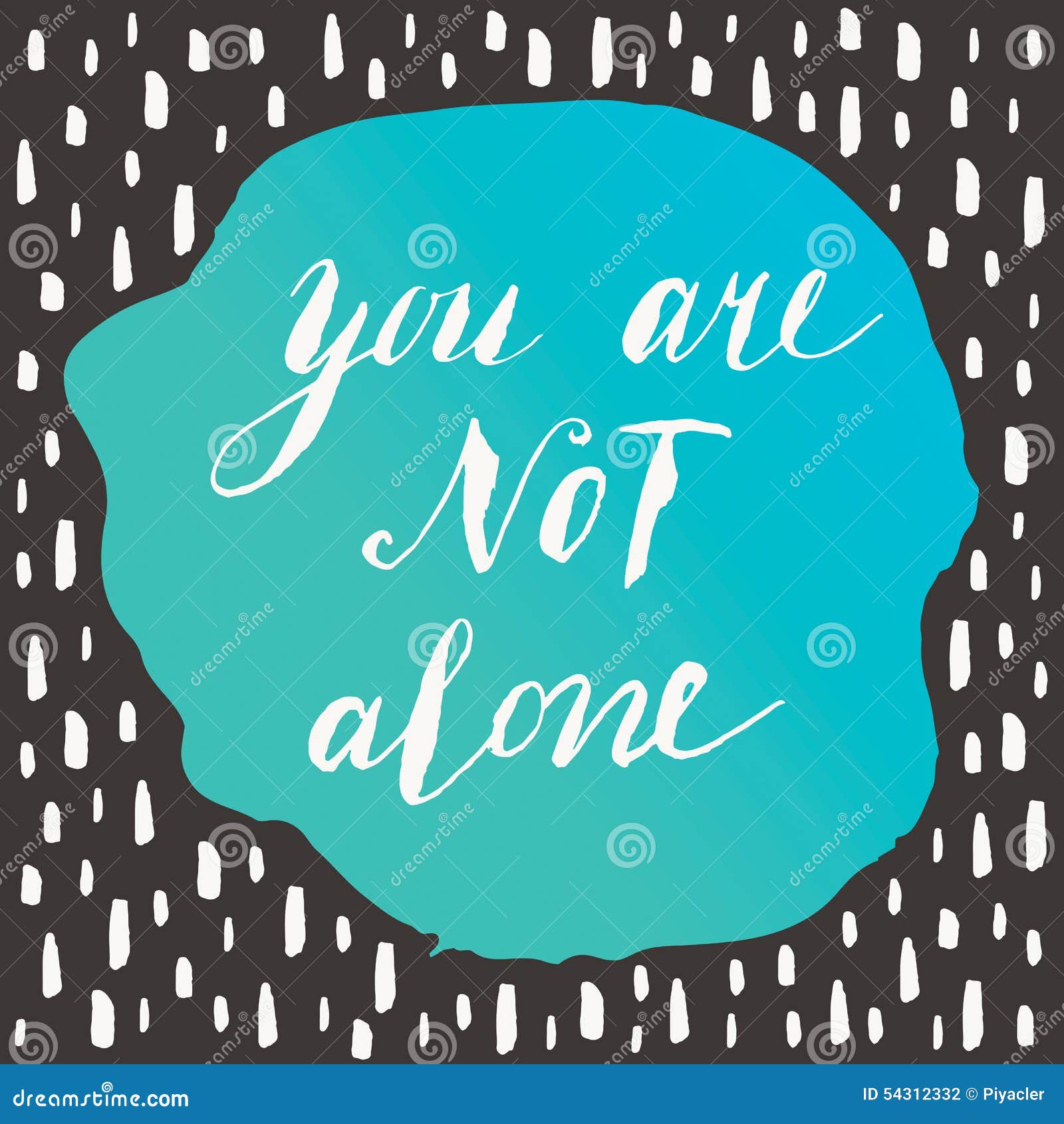 Pas seul vous illustration de vecteur. Illustration du élément - 54312332