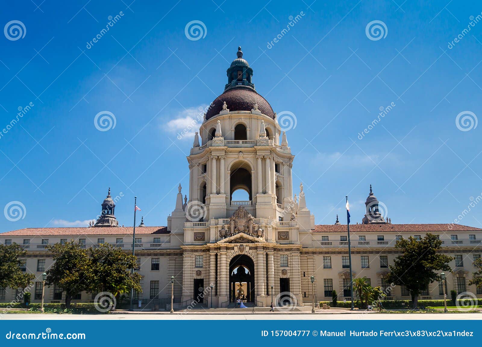 Pasadena City Hall stock image. Image of places, architecture - 157004777