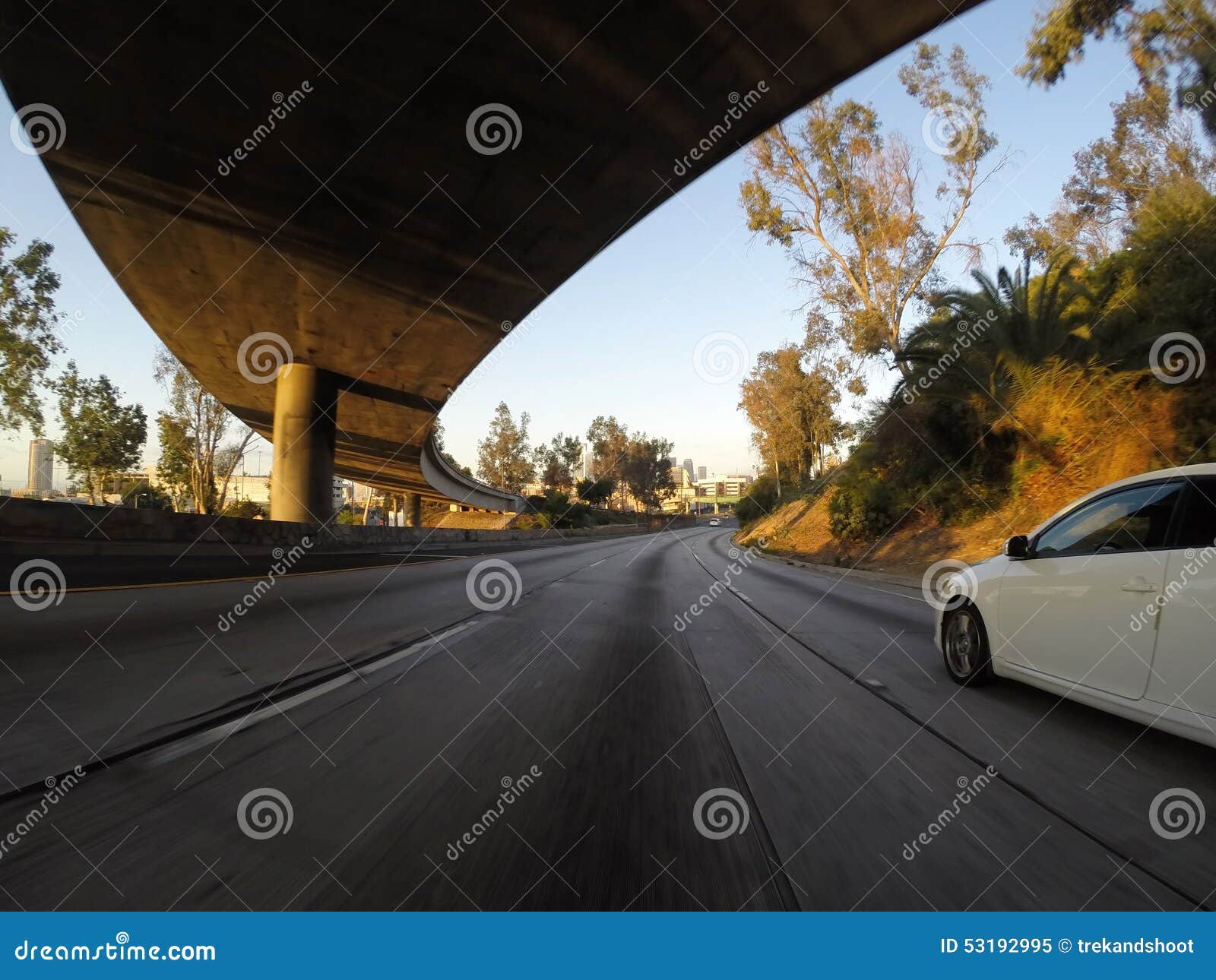 Pasadena Freeway Morning stock image. Image of interchange - 53192995