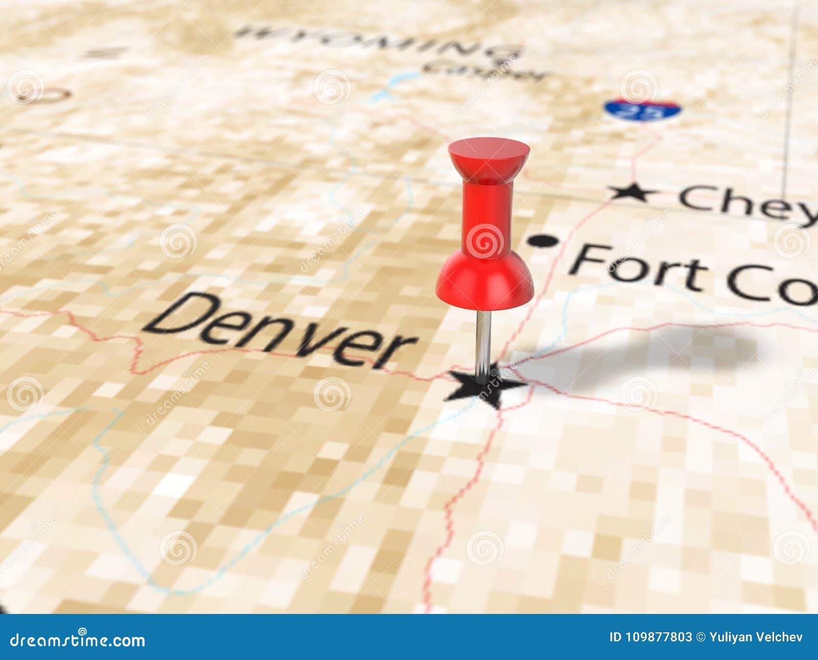 Pasador En El Mapa De Denver Stock de ilustración - Ilustración de ...