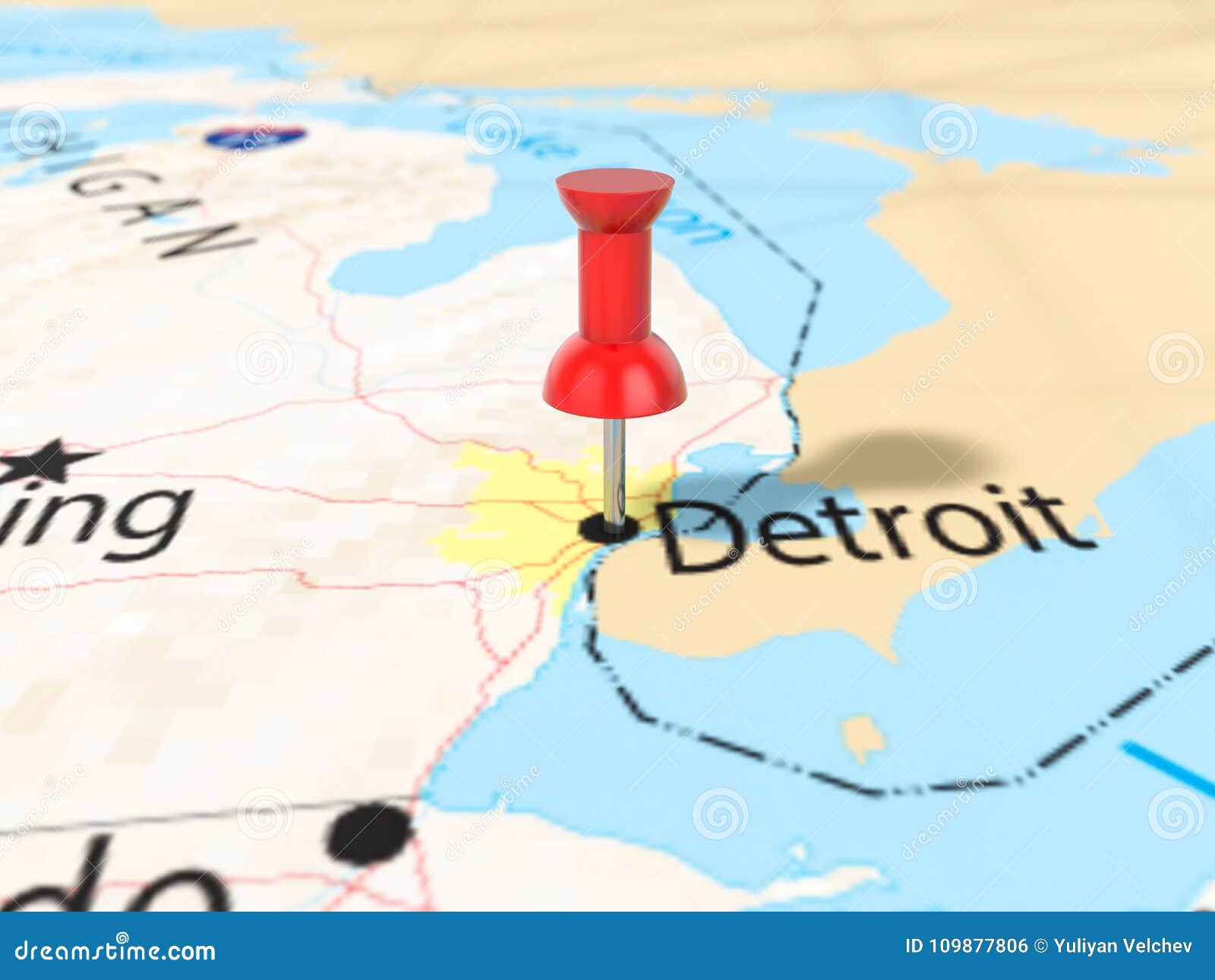 Pasador En El Mapa De Detroit Stock de ilustración - Ilustración de ...