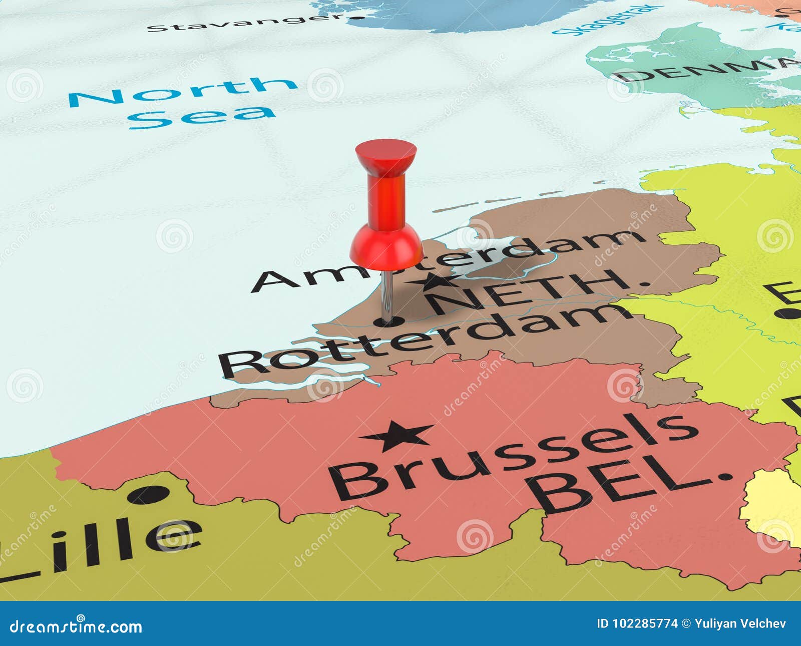 Pasador En El Mapa De Rotterdam Stock de ilustración - Ilustración de coloque, ciudad: 102285774