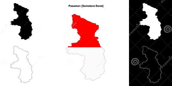 Pasaman outline map stock illustration. Illustration of regency - 356963166