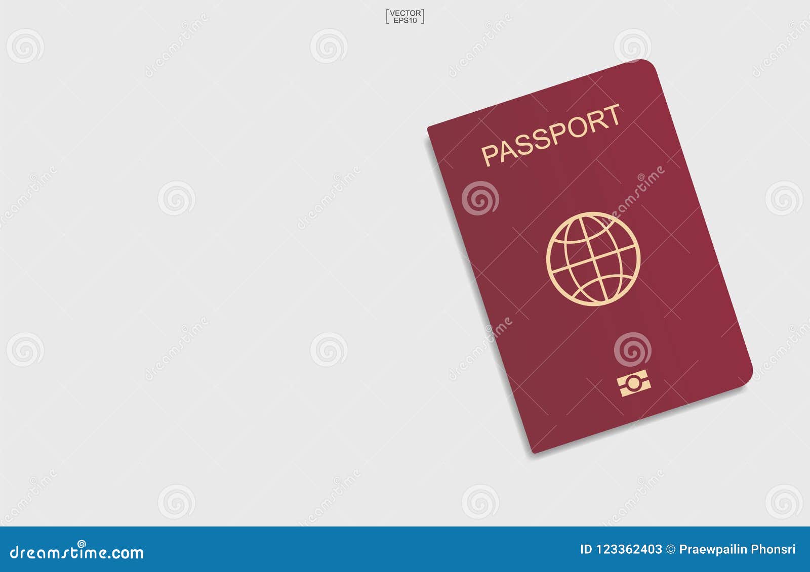 Pasaporte Rojo En El Fondo Blanco Vector Ilustración del Vector ...