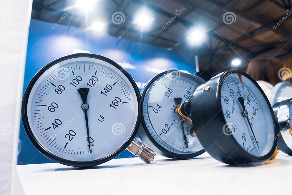 Pascal Pressure Sensor for Gas Equipment. Arrow with Scale and Numbers ...