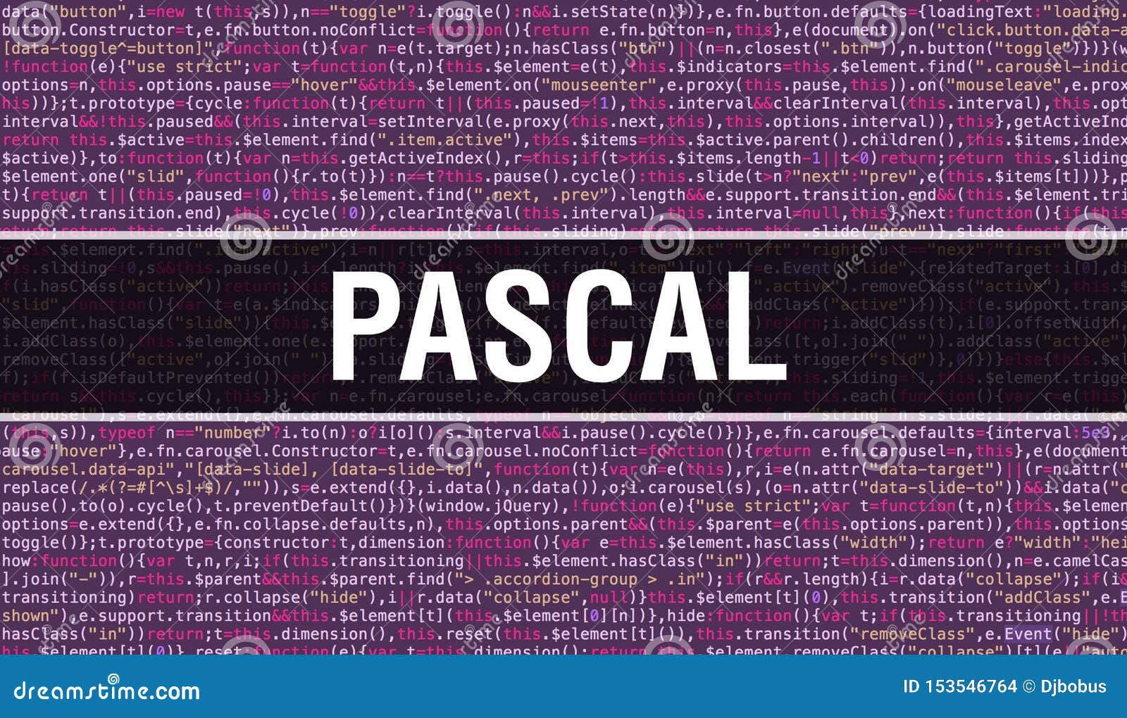 Pascal Text Written On Programming Code Abstract Technology Background Of Software Developer And