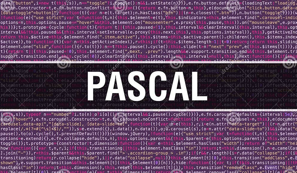 Pascal Text Written on Programming Code Abstract Technology Background ...