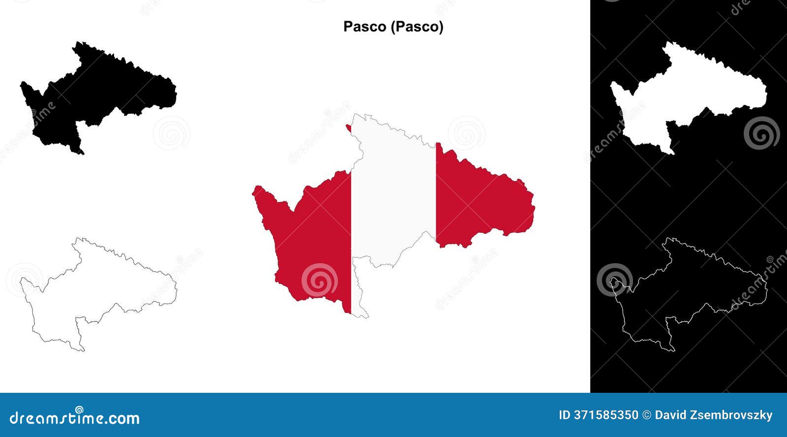 Pasco Outline Map Cartoon Vector | CartoonDealer.com #360616829
