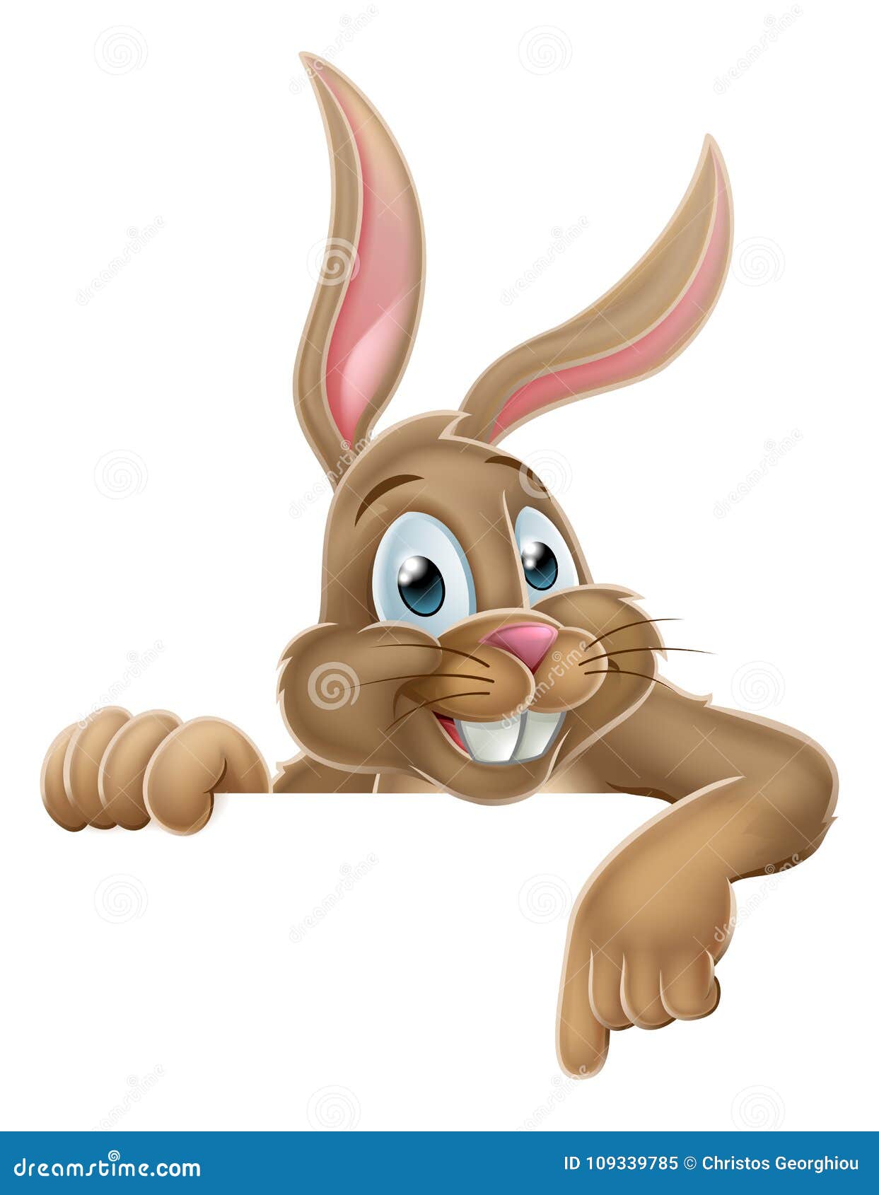 Pasen Bunny Rabbit Pointing Cartoon Sign Vector Illustratie ...