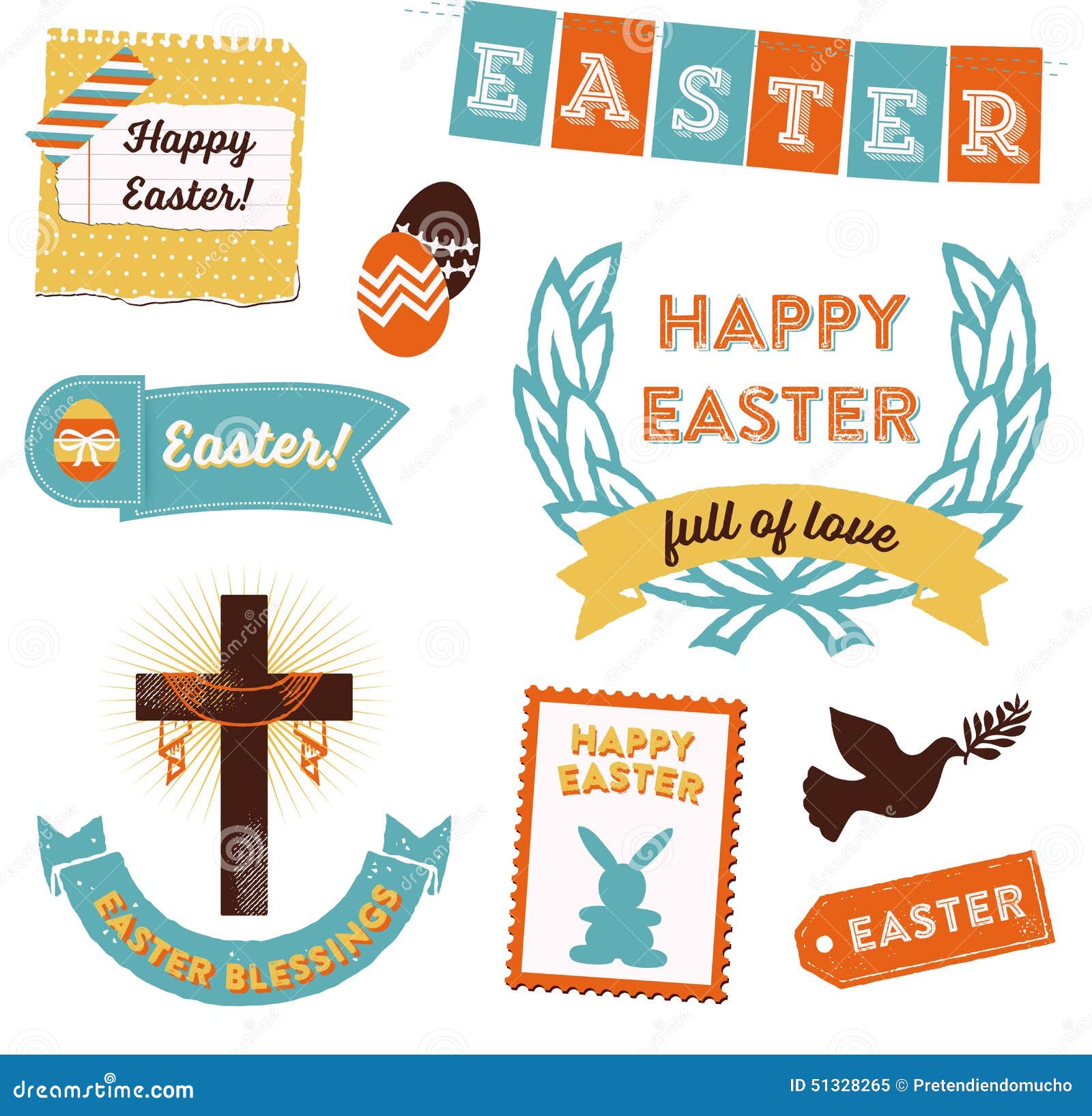 Pasen Clipart vector illustratie. Illustration of decoratie - 51328265