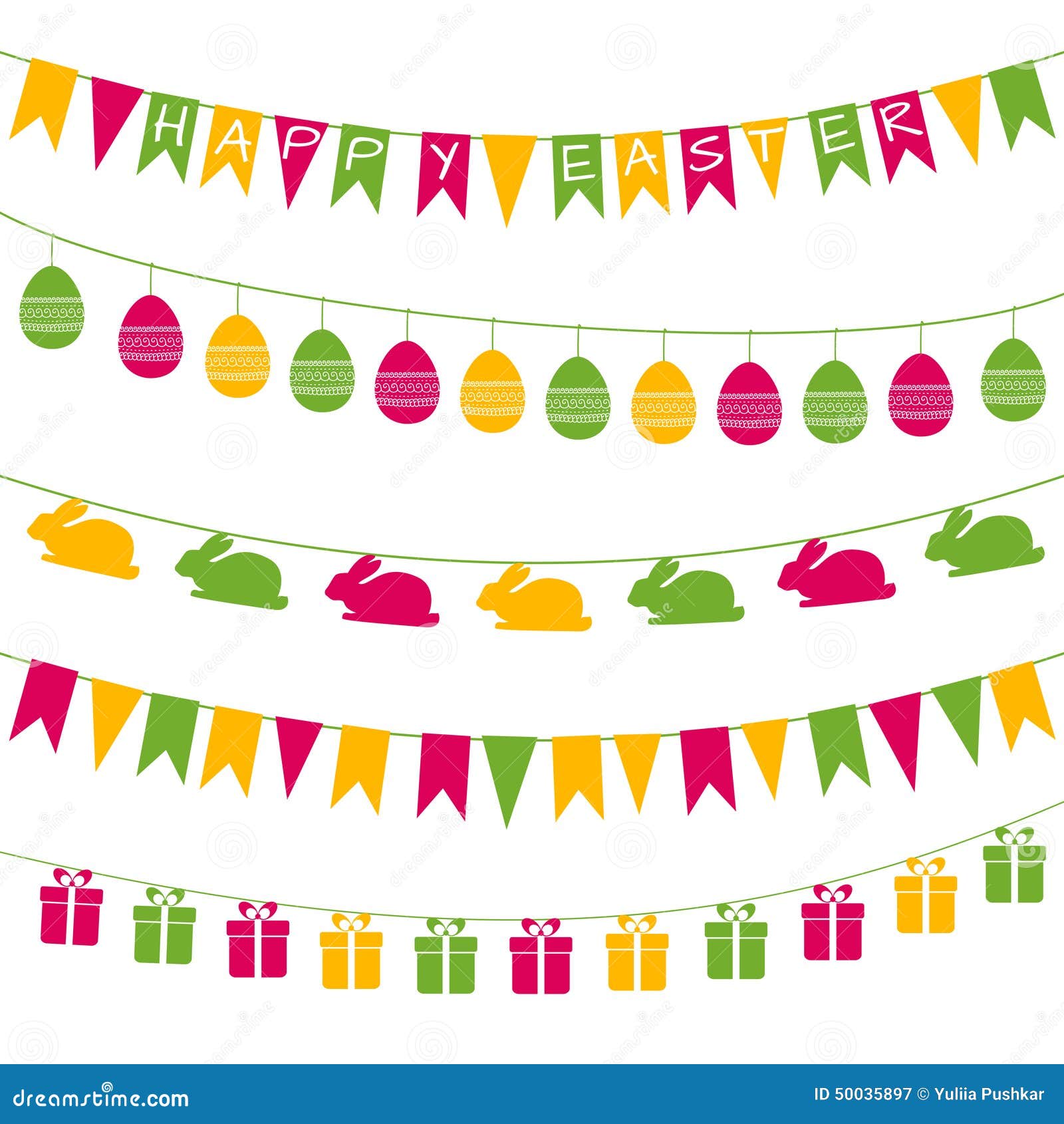 Pasen-slingers vector illustratie. Illustration of pret - 50035897