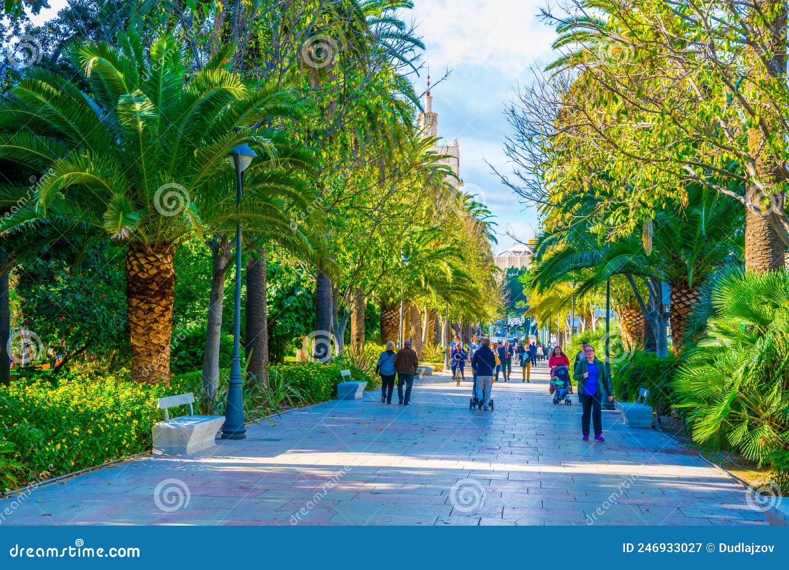 Paseo Del Parque in Malaga, Spain....IMAGE Editorial Photography ... Paseo Del Parque in Malaga, Spain....IMAGE Editorial Photography ...