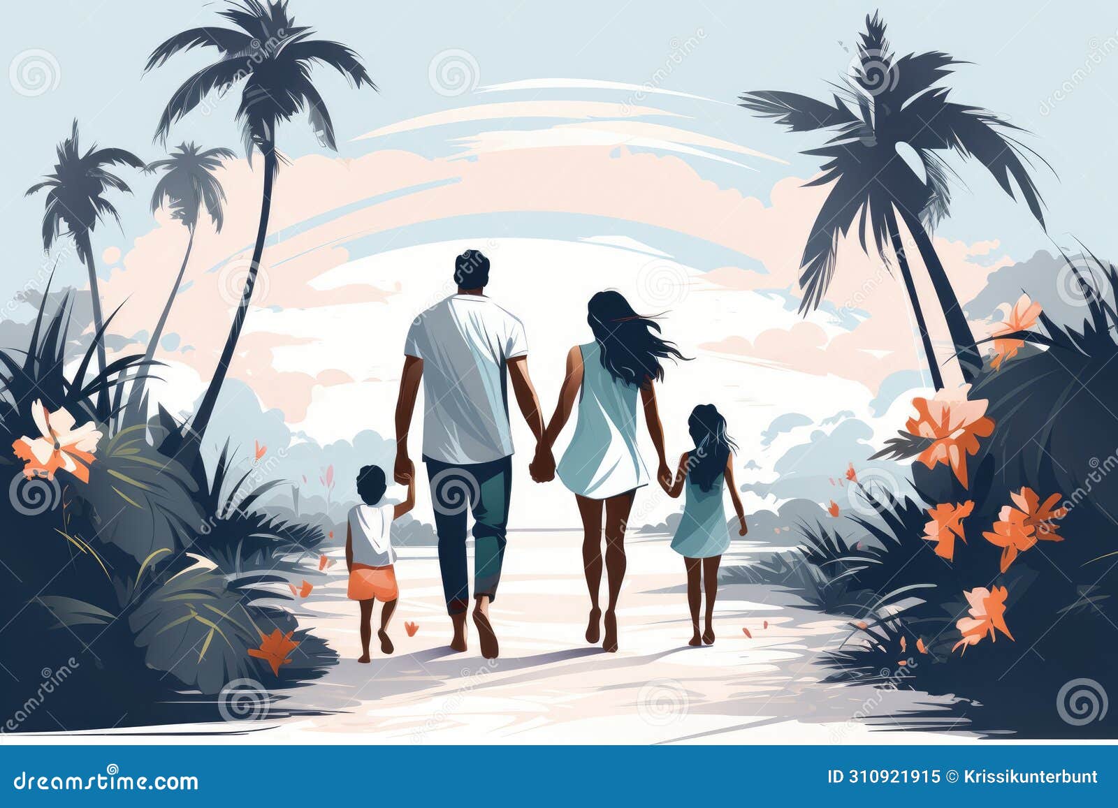 Paseo Familiar En Playa Tropical Vacaciones De Verano Ai Generado Stock ... Paseo Familiar En Playa Tropical Vacaciones De Verano Ai Generado Stock ...