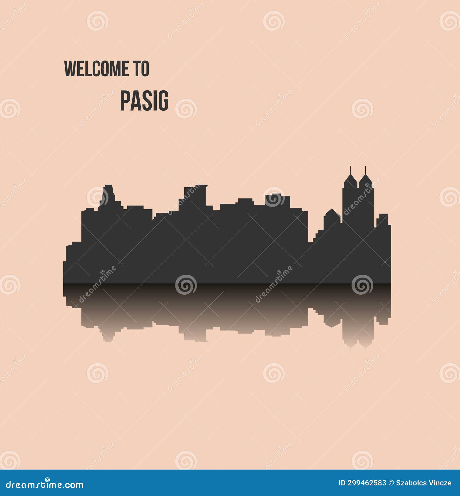 Pasig, Philippines City Silhouette Stock Illustration - Illustration of ...