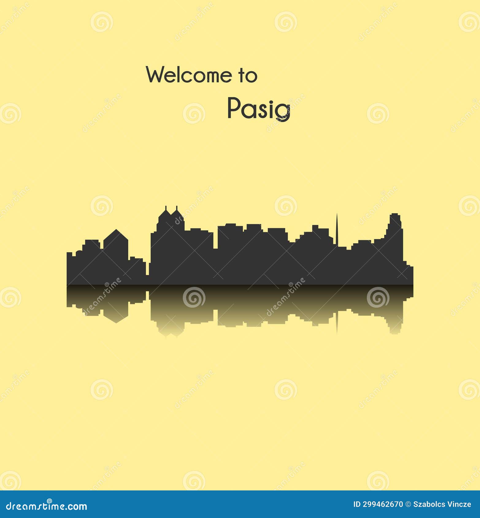 Pasig, Philippines City Silhouette Stock Illustration - Illustration of ...