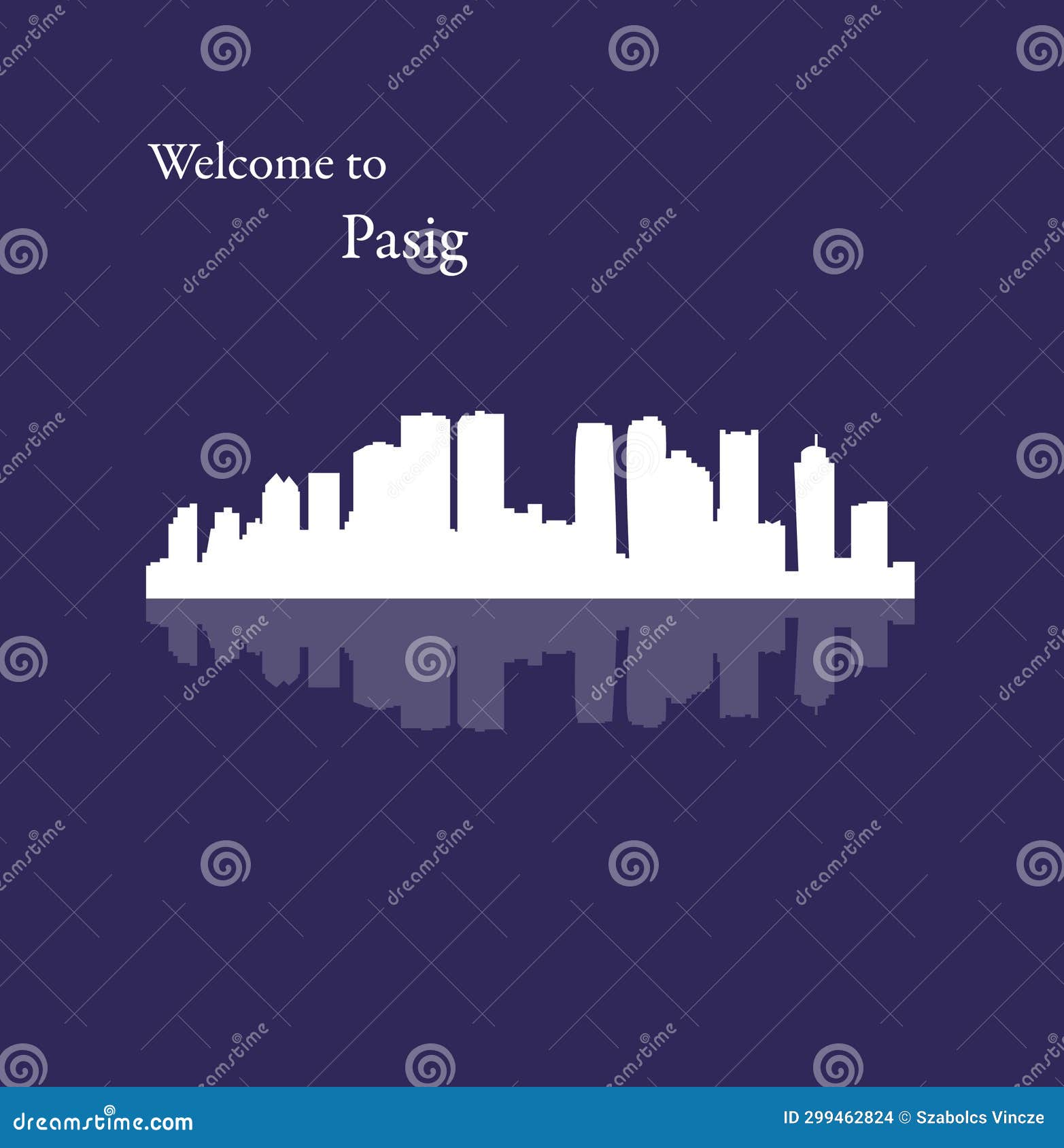 Pasig, Philippines City Silhouette Stock Vector - Illustration of ...