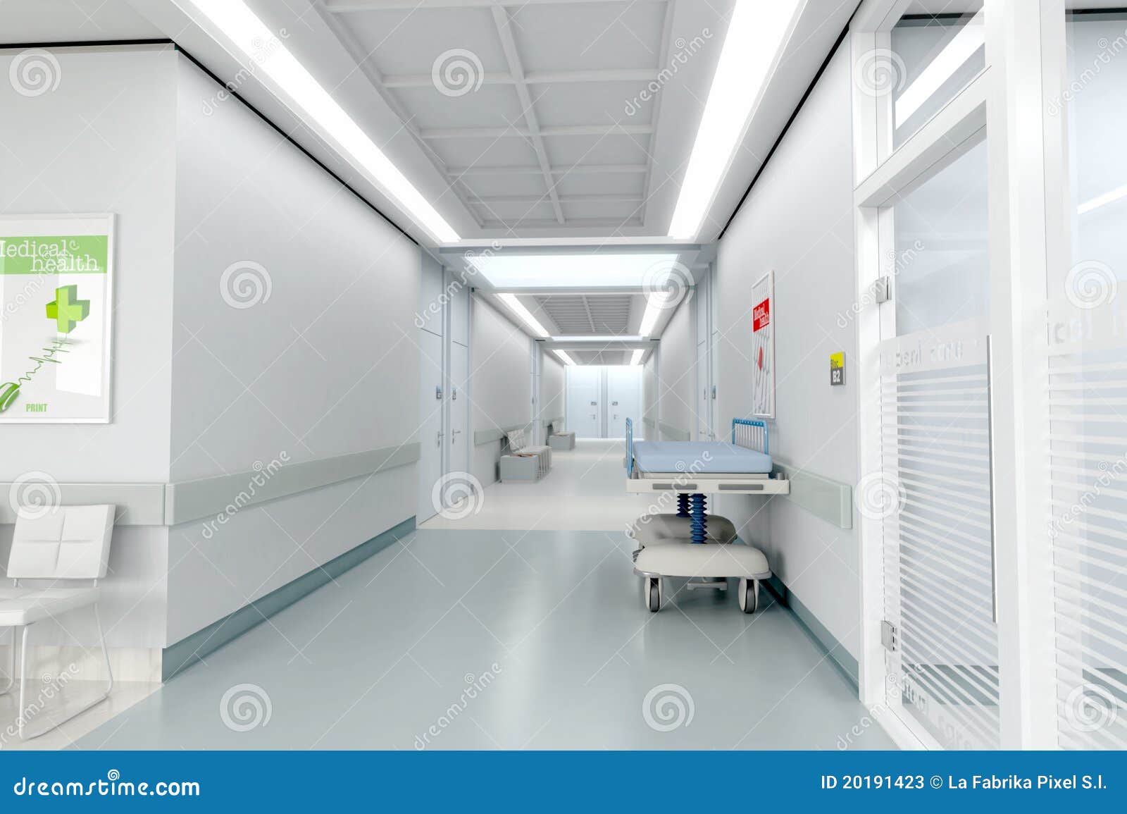 Pasillo del hospital stock de ilustración. Ilustración de tratamiento ...