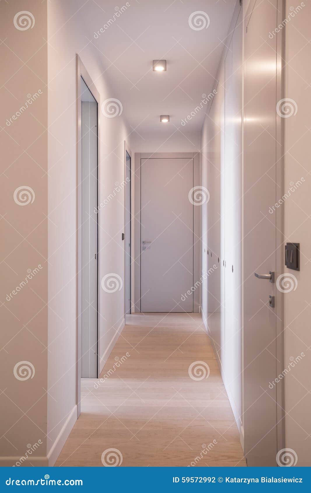 Pasillo Largo Con Las Puertas Foto de archivo - Imagen de apartamento ...