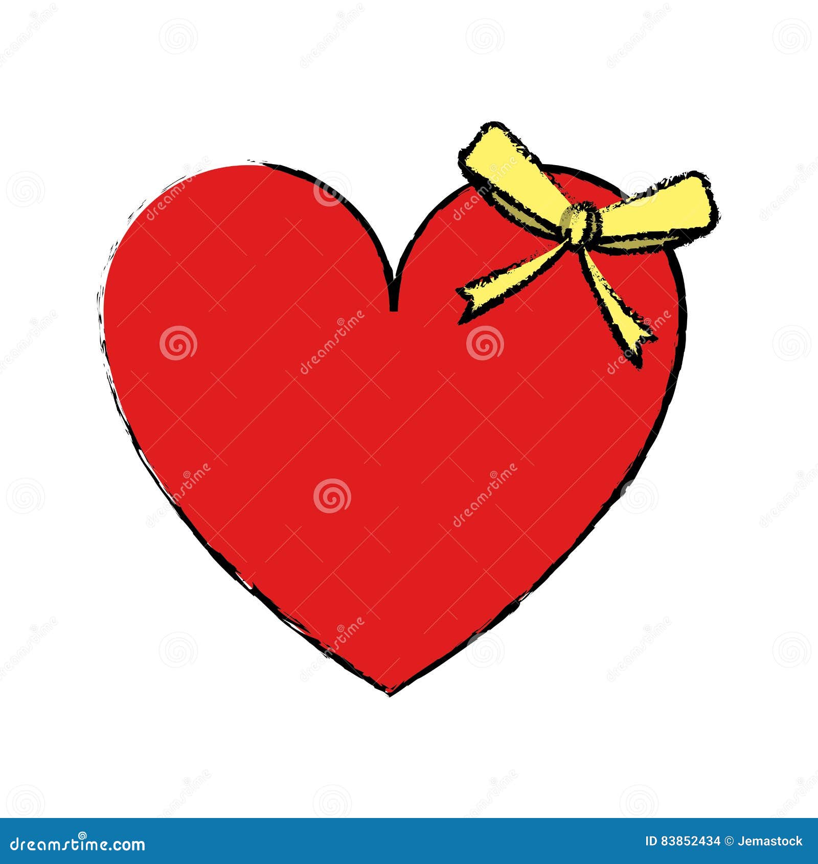 Pasión Linda De Dibujo Del Corazón Del Amor Con El Arco Ilustración Del