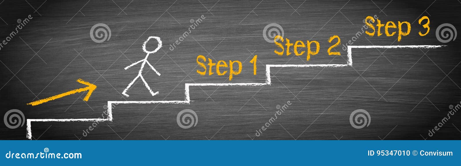 Paso 1, Paso 2, Paso 3 - Escalera Del éxito Stock de ilustración ...