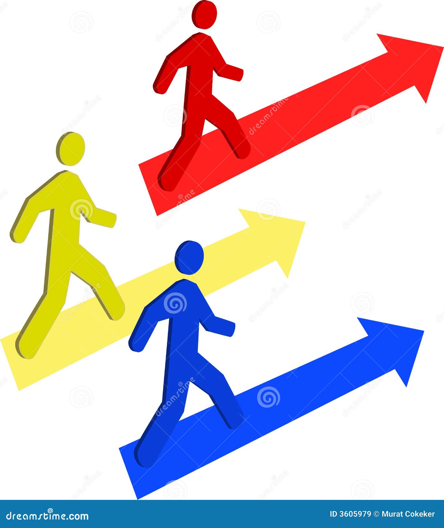 Pasos De Progresión Hacia Arriba Con Las Flechas Stock de ilustración ...