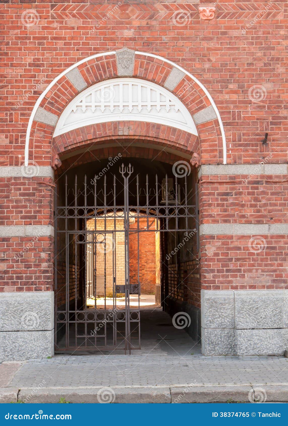 Pass through the Arch with a Wrought Railing Stock Image - Image of ...