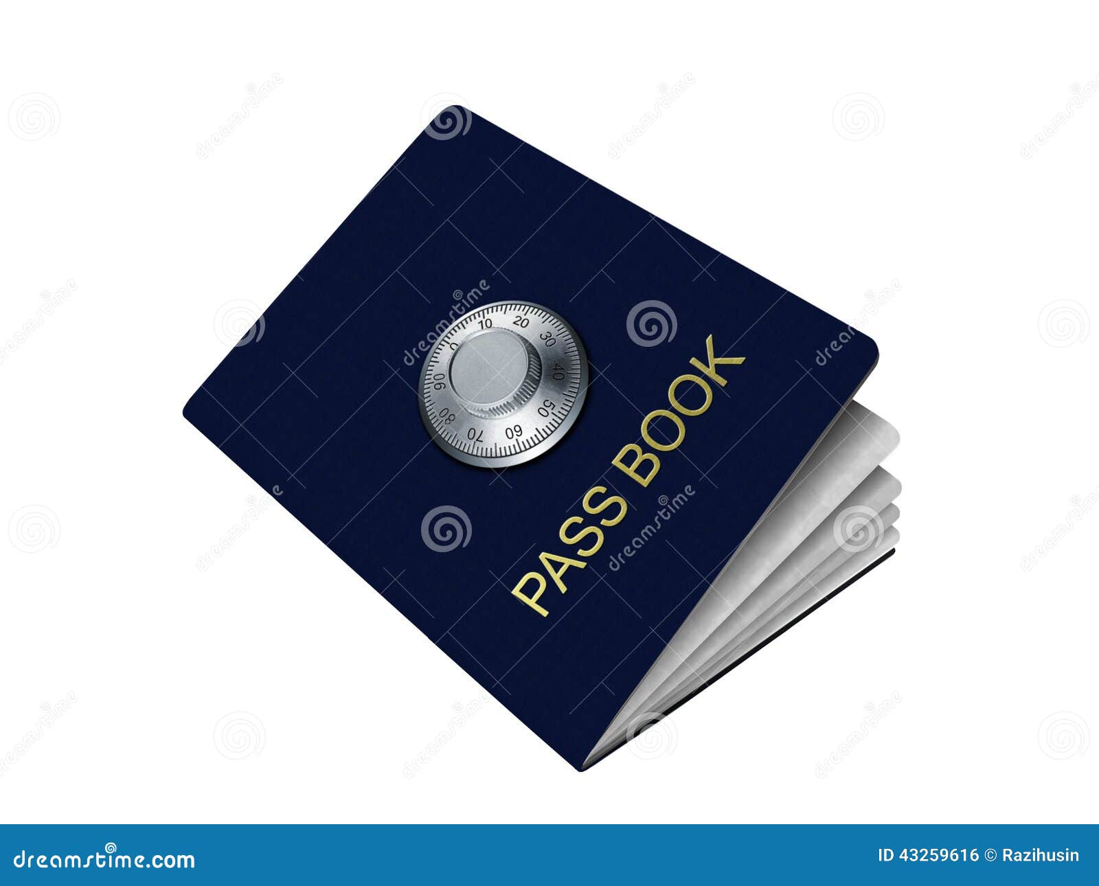 Pass Book with Combination Lock Stock Illustration - Illustration of ...