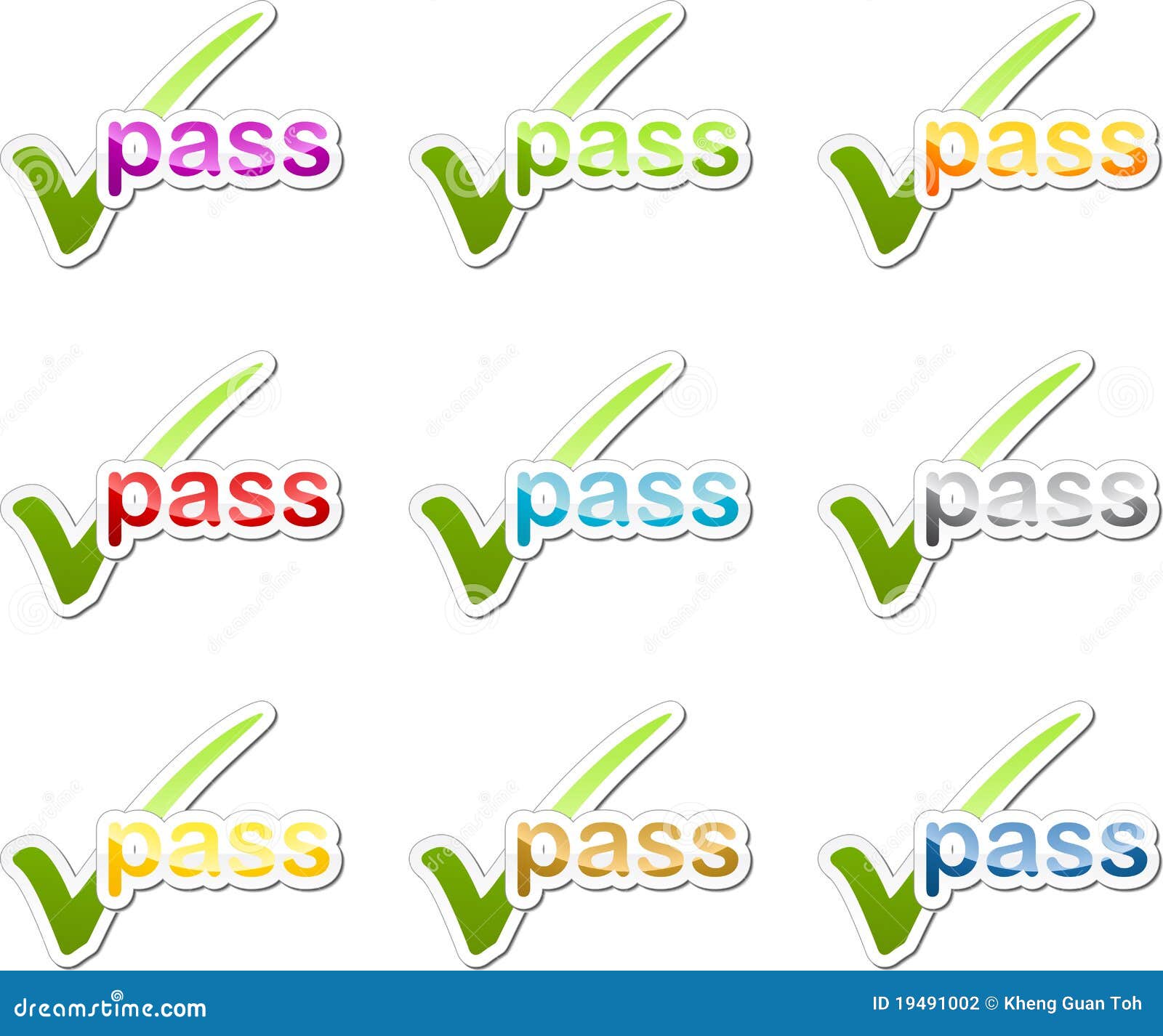 Pass Checkmark Motivation Sticker Stock Photography | CartoonDealer.com ...
