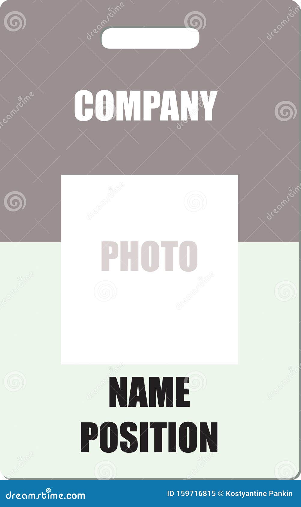 Employee Pass, Id Card, Identity Profile Grey Icon. Vector Illustration ...