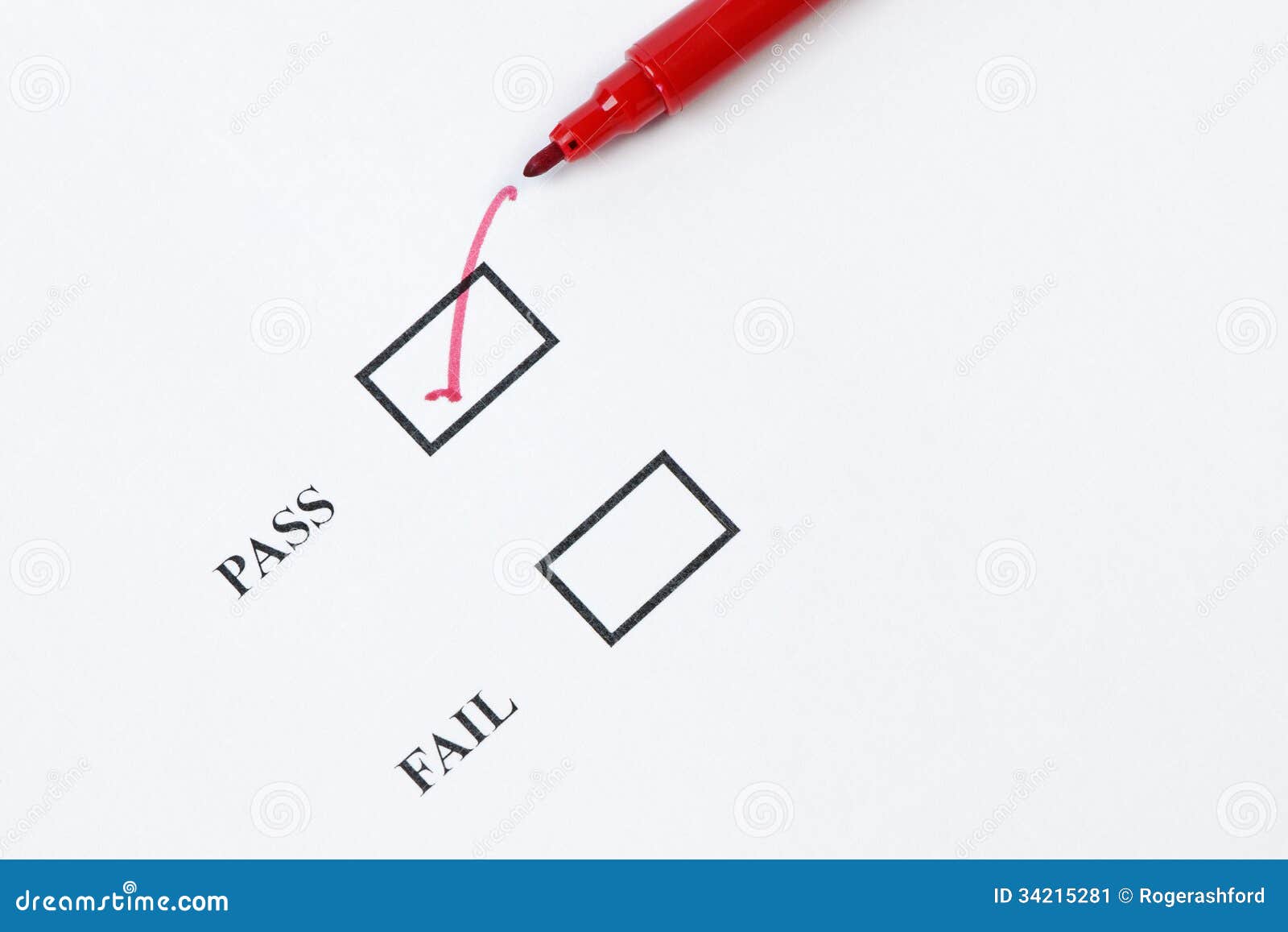 Pass - Exam Mark or Quality Control Stock Image - Image of ballot ...