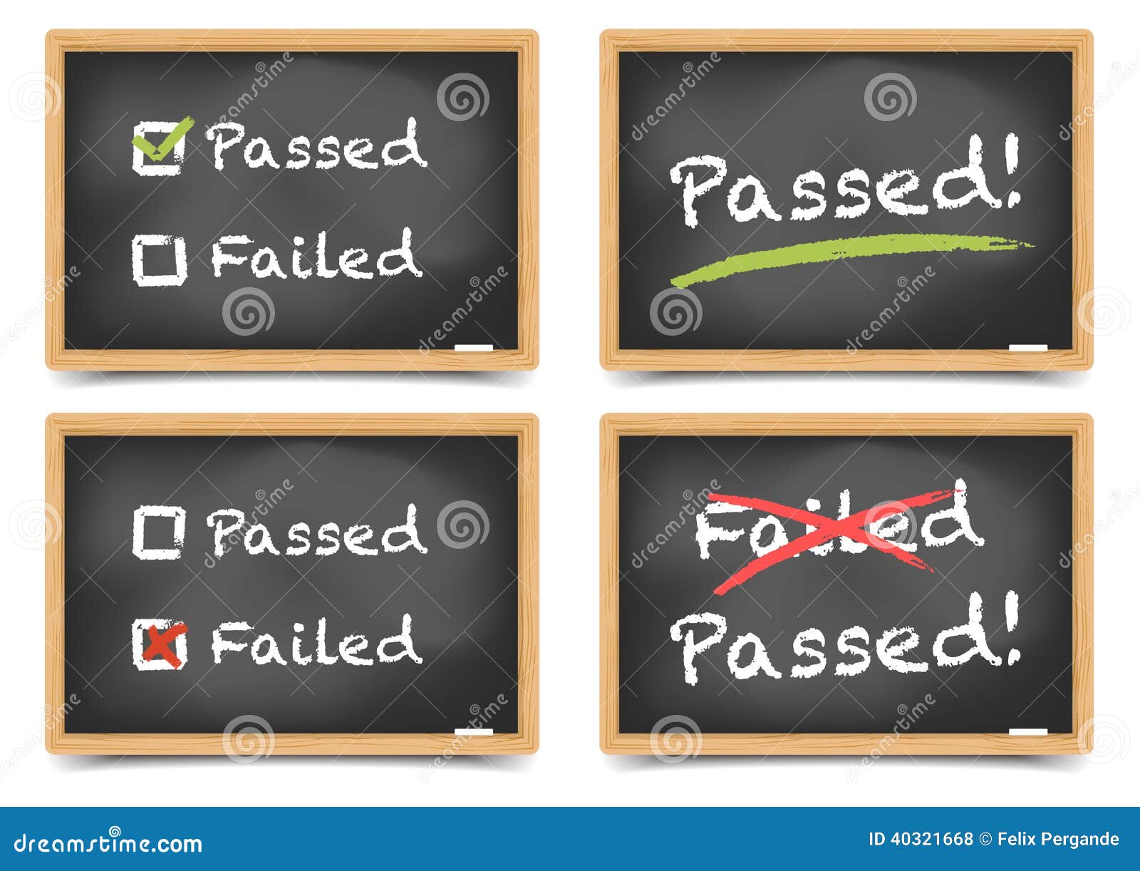 Pass Fail Blackboard stock vector. Illustration of eps10 - 40321668
