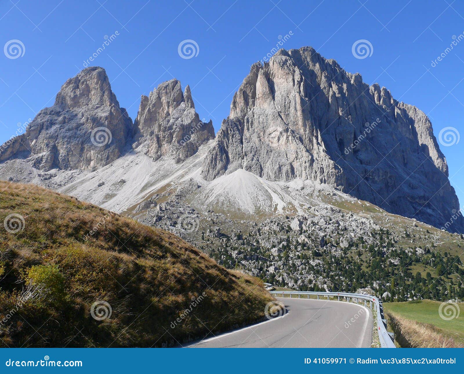 Majestic Peaks of Passo Sella in the Dolomites Stock Image - Image of ...