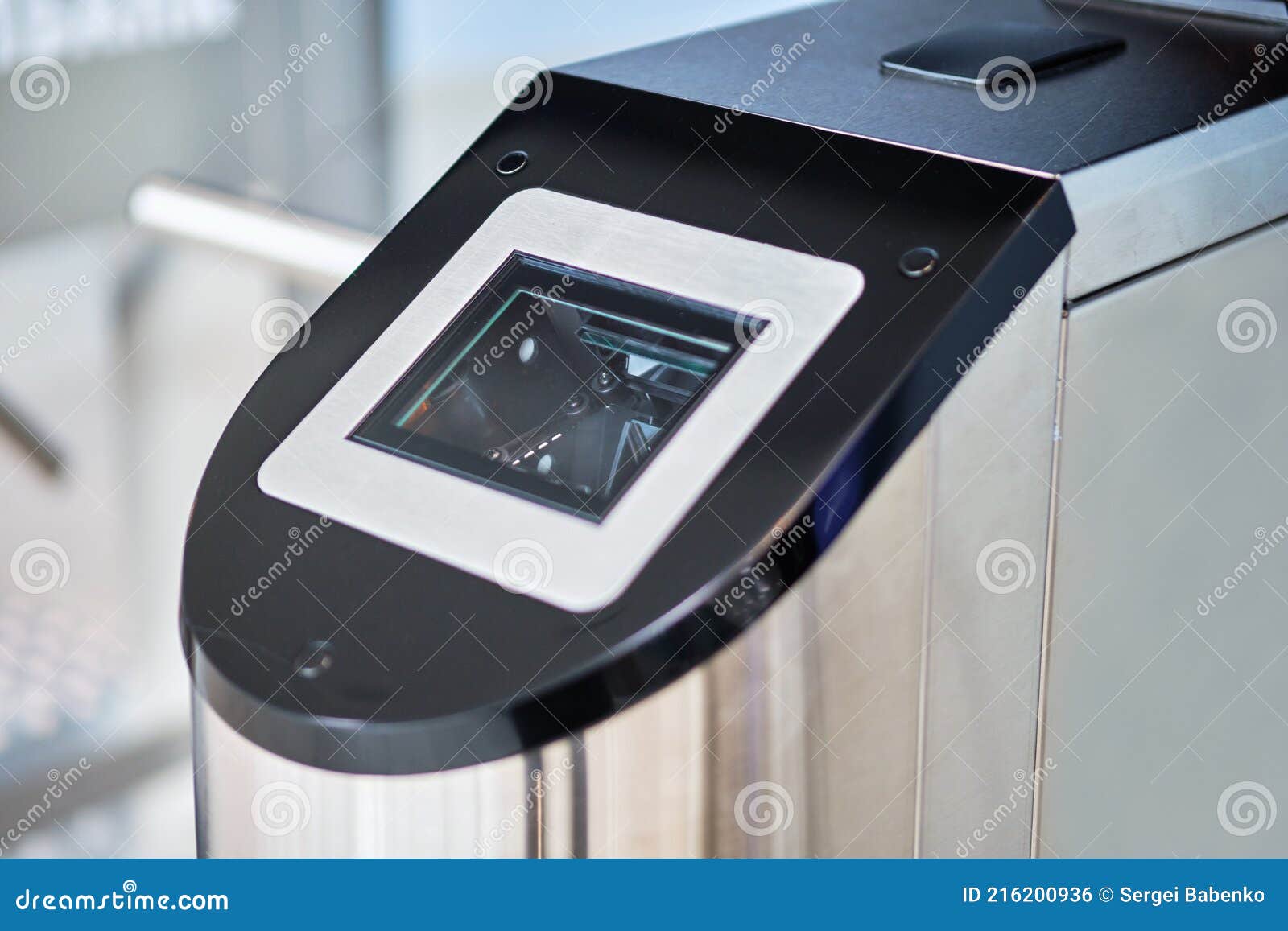 Pass Scanner in the Form of a Display on the Turnstile Stock Photo ...