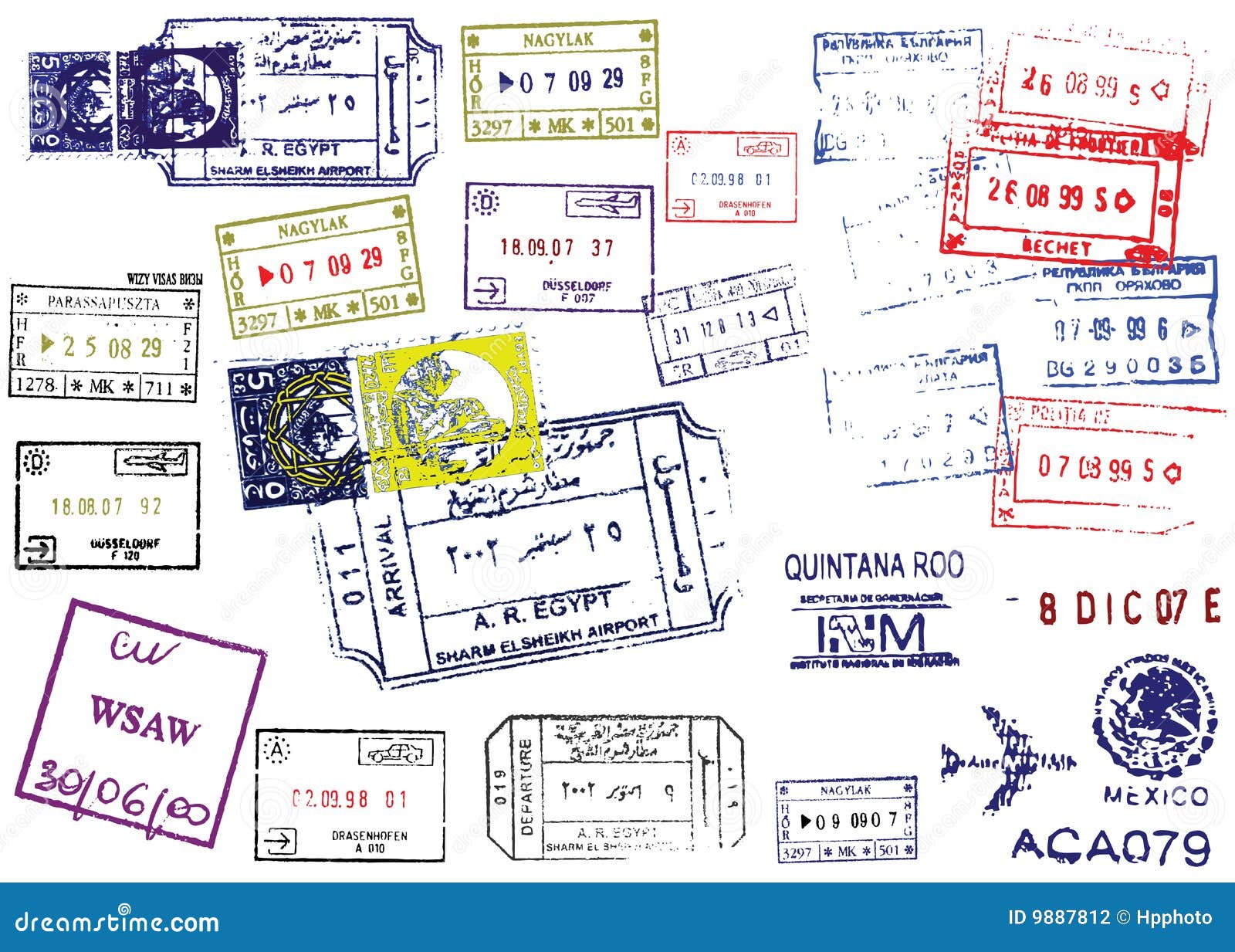 Pass-Stempel vektor abbildung. Illustration von ausgang - 9887812