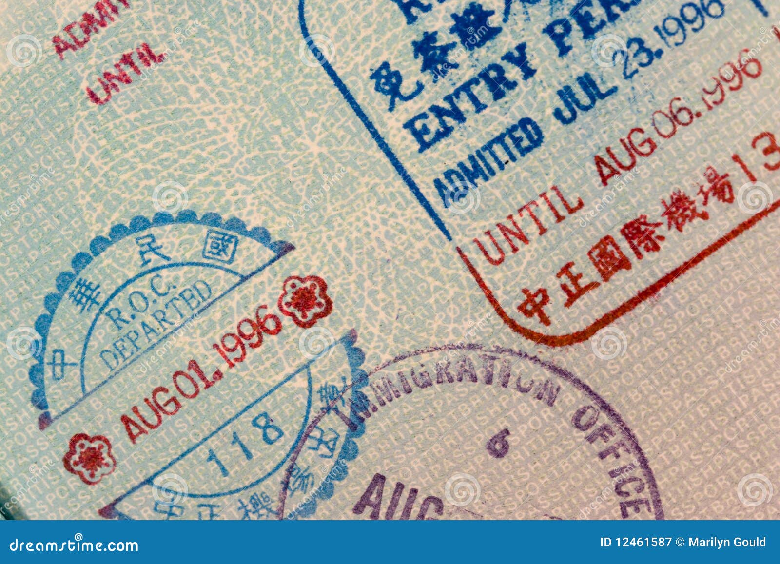 Pass-Stempel - China stockbild. Bild von ankunft, porzellan - 12461587