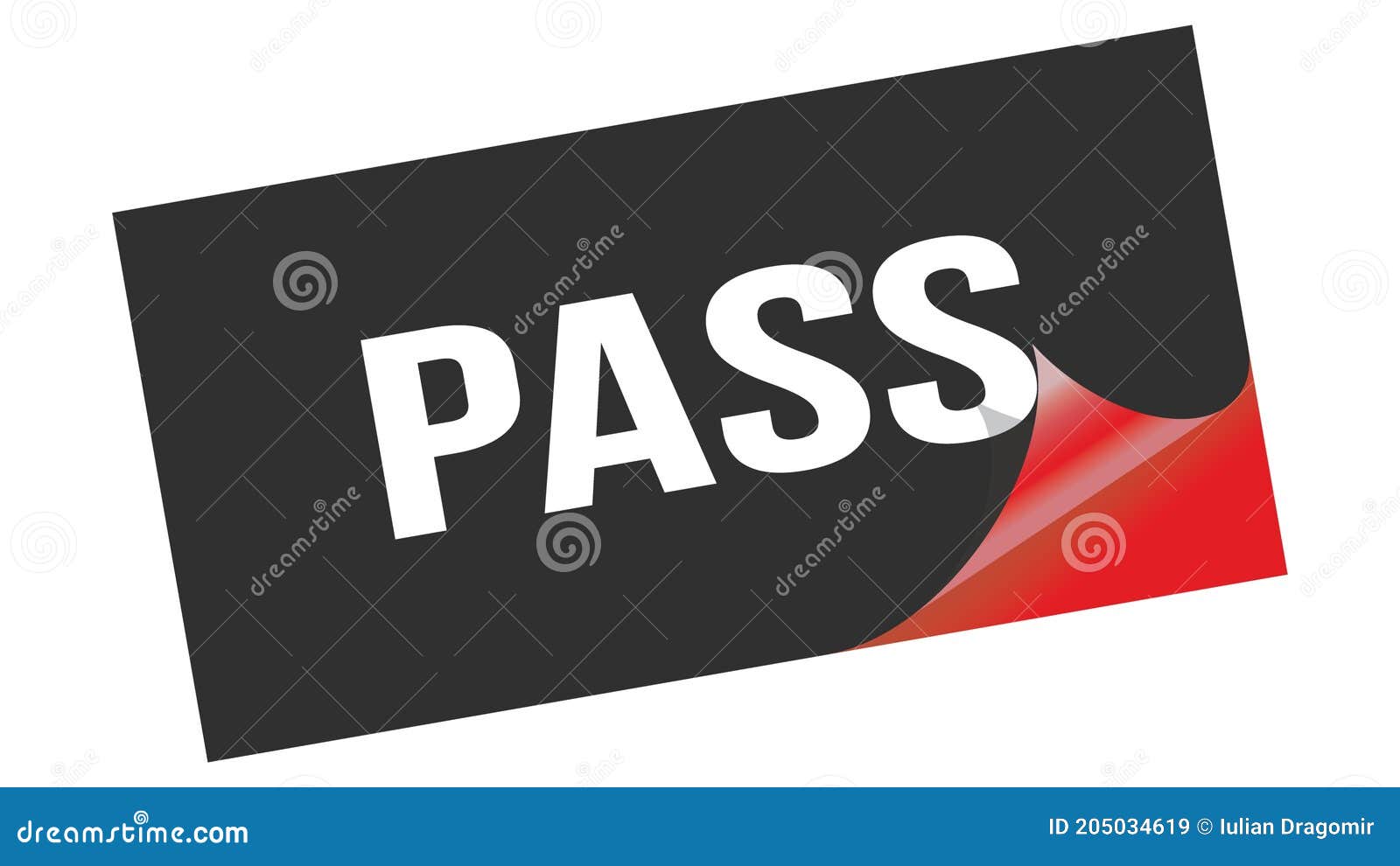 PASS Text on Black Red Sticker Stamp Stock Illustration - Illustration ...