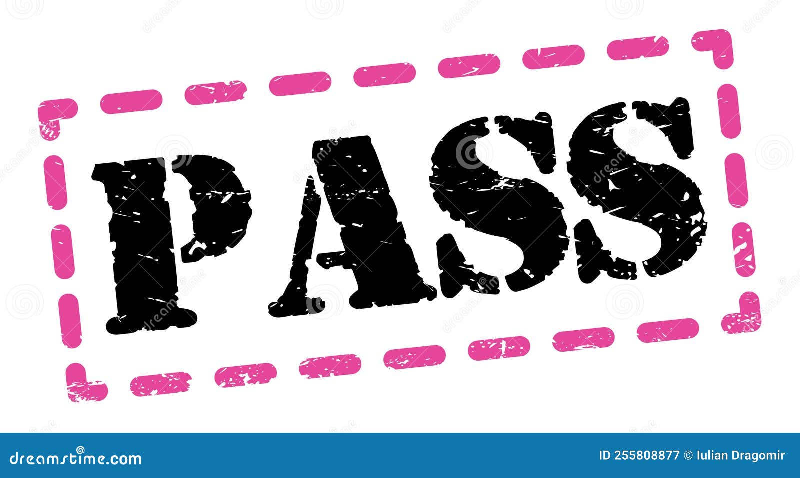 PASS Text Written on Pink-black Stamp Sign Stock Illustration ...
