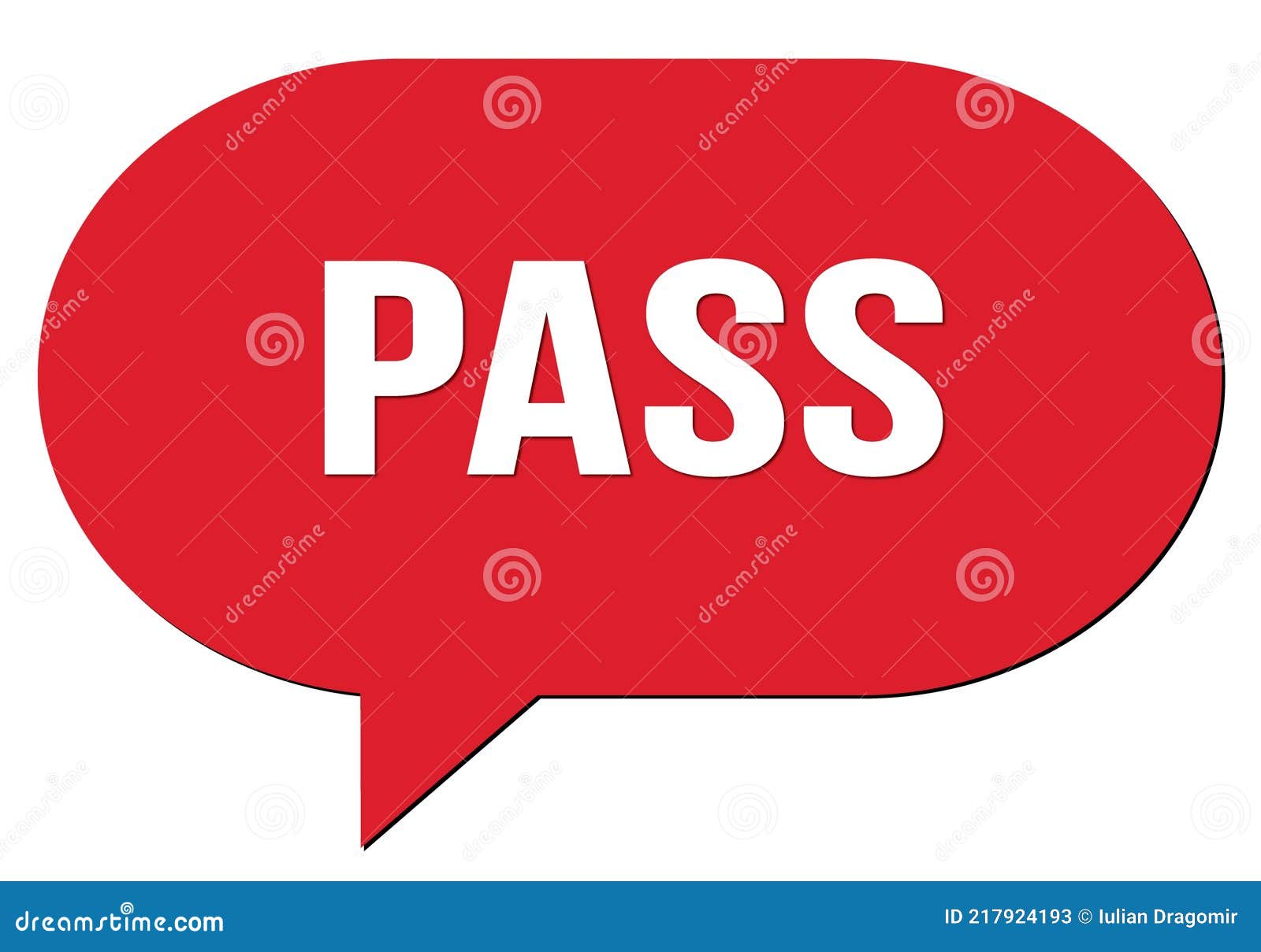 PASS Text Written in a Red Speech Bubble Stock Illustration ...