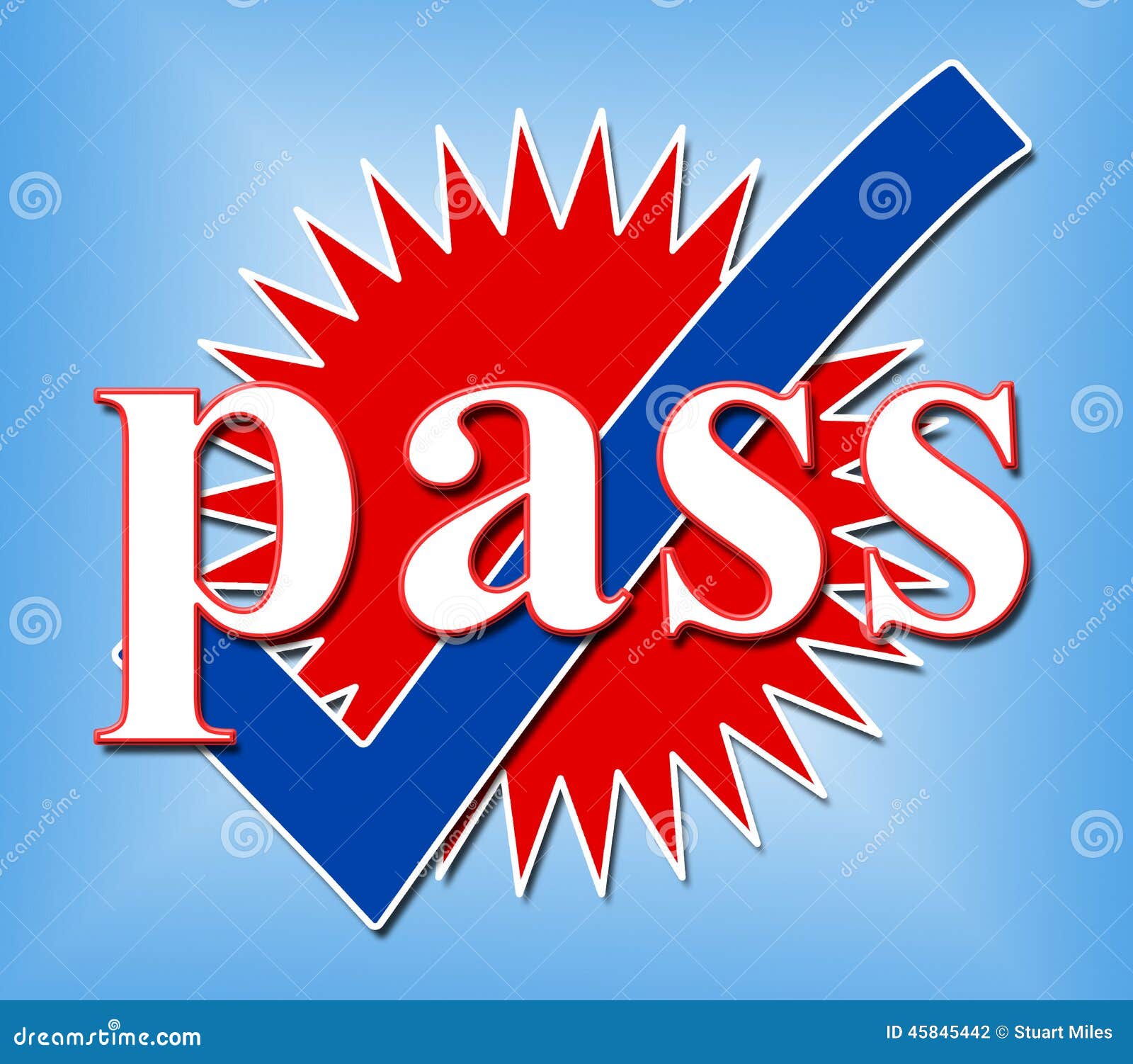 Pass Tick Means Ok Passed and Confirmed Stock Illustration ...
