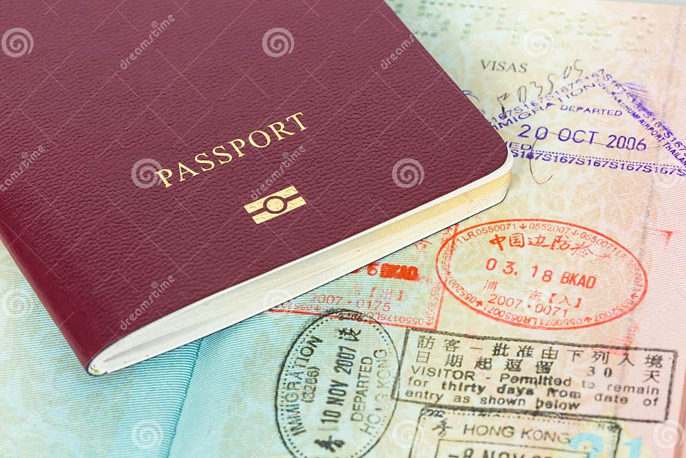 Pass- Und Visumsimmigrationsstempel Stockbild - Bild von karte, visum ...