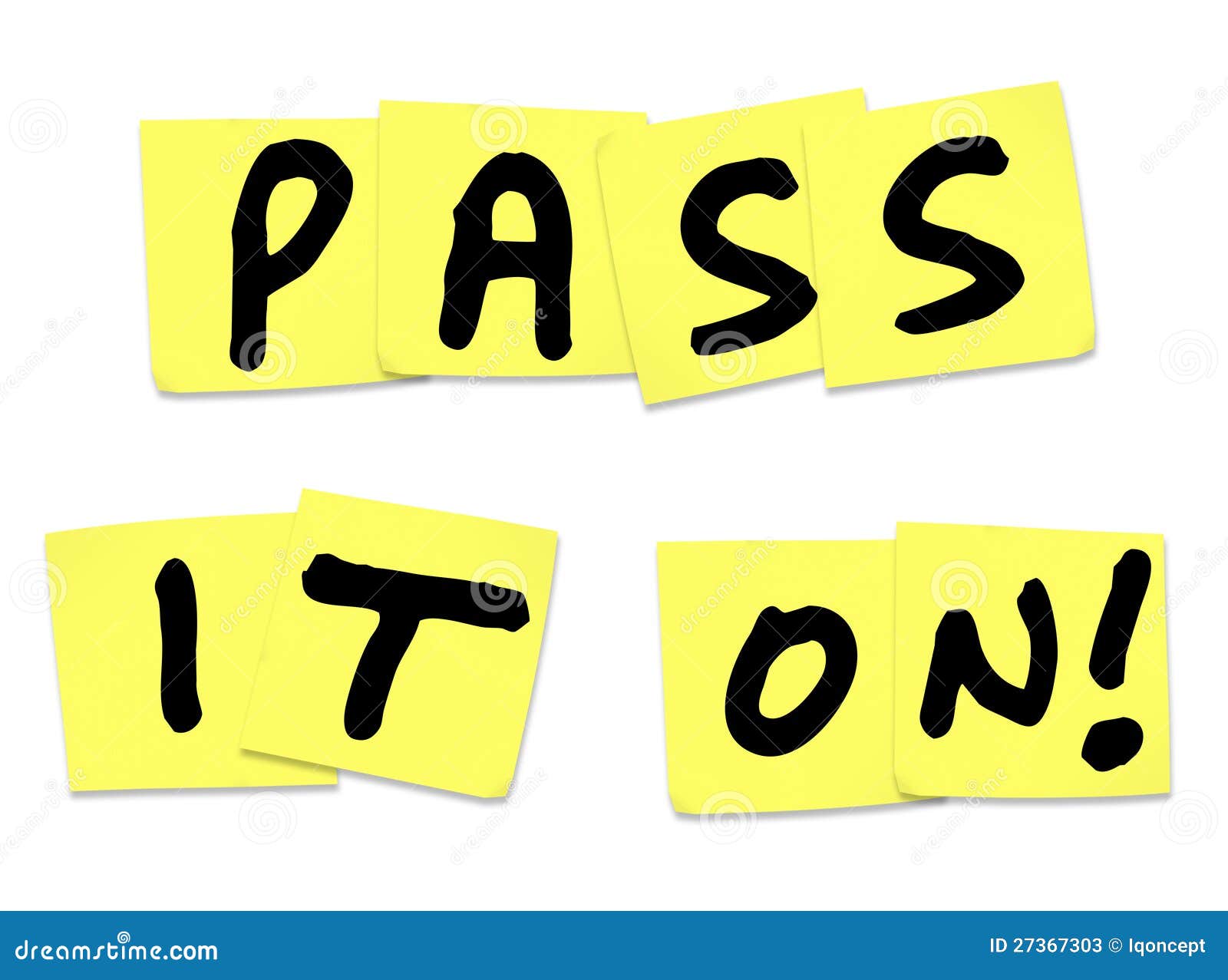 Pass it on Words Yellow Sticky Notes Spread News Stock Illustration ...