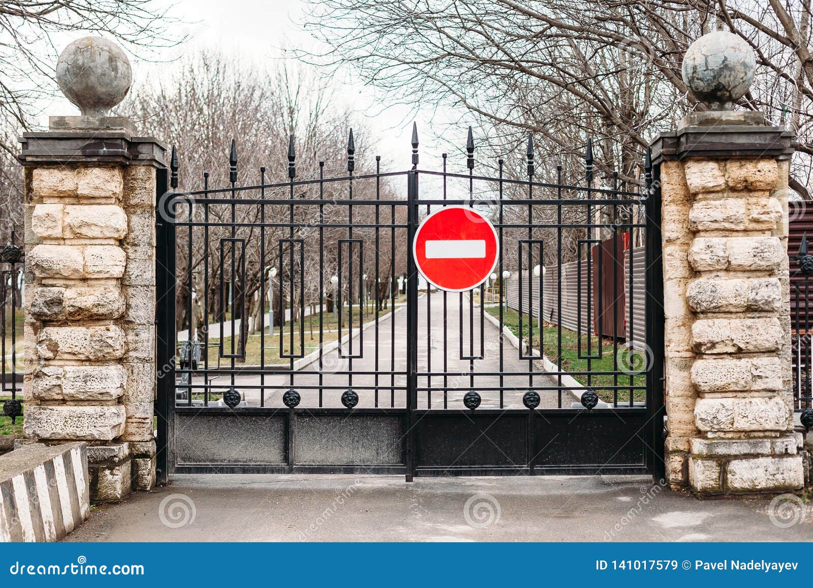 Passage is Closed. Gate Entry is Prohibited Stock Image - Image of ...