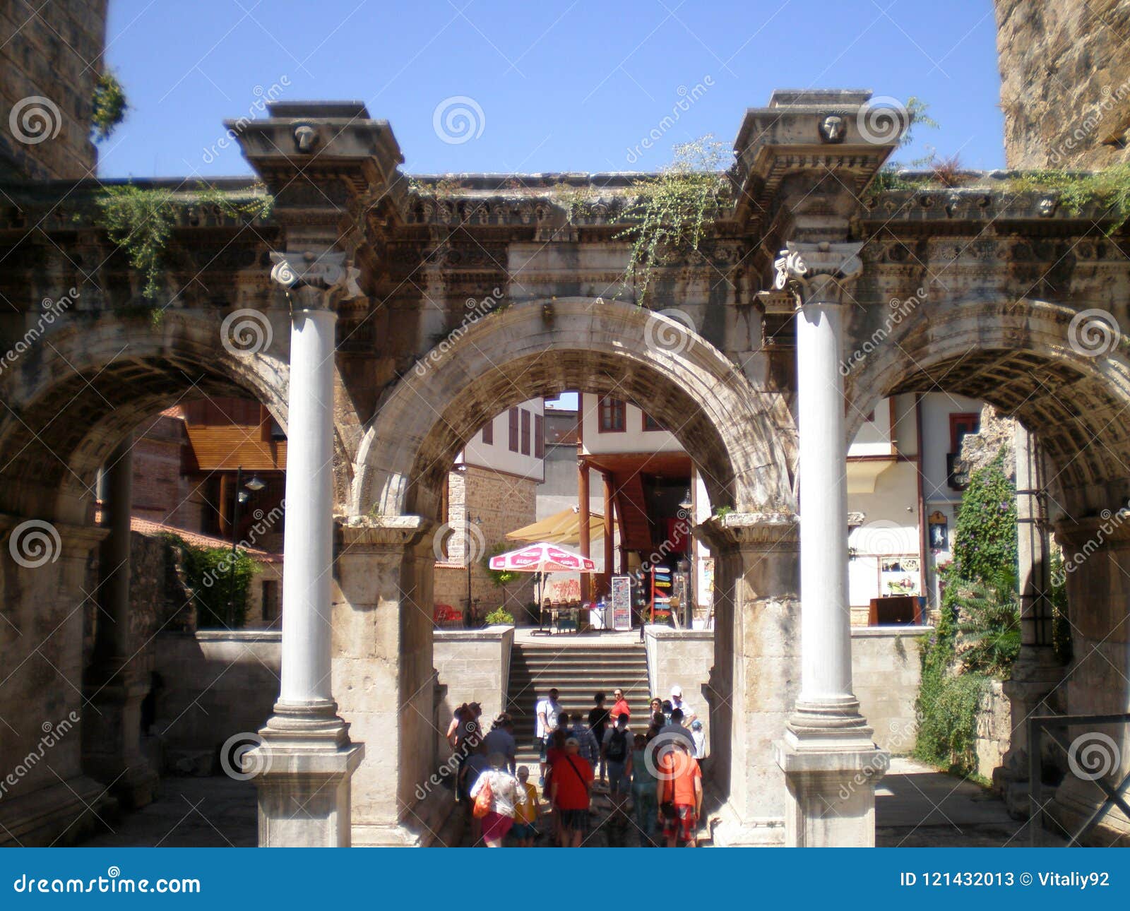 Passage through the Gate of the Roman Emperor Hadrian Editorial Stock ...