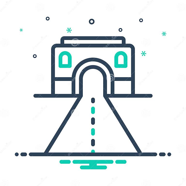 Mix Icon for Passage, Route and Underpass Stock Vector - Illustration ...