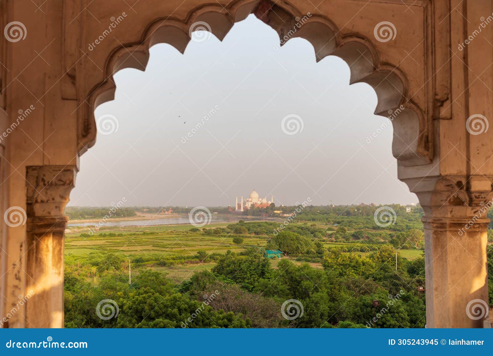 Taj Mahal from the Red Fort, Agra at Sunset Editorial Image - Image of ...