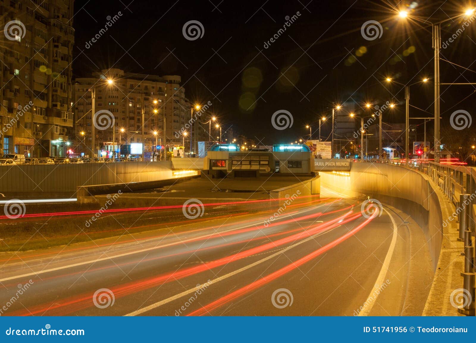 Passage in the night editorial photo. Image of building - 51741956