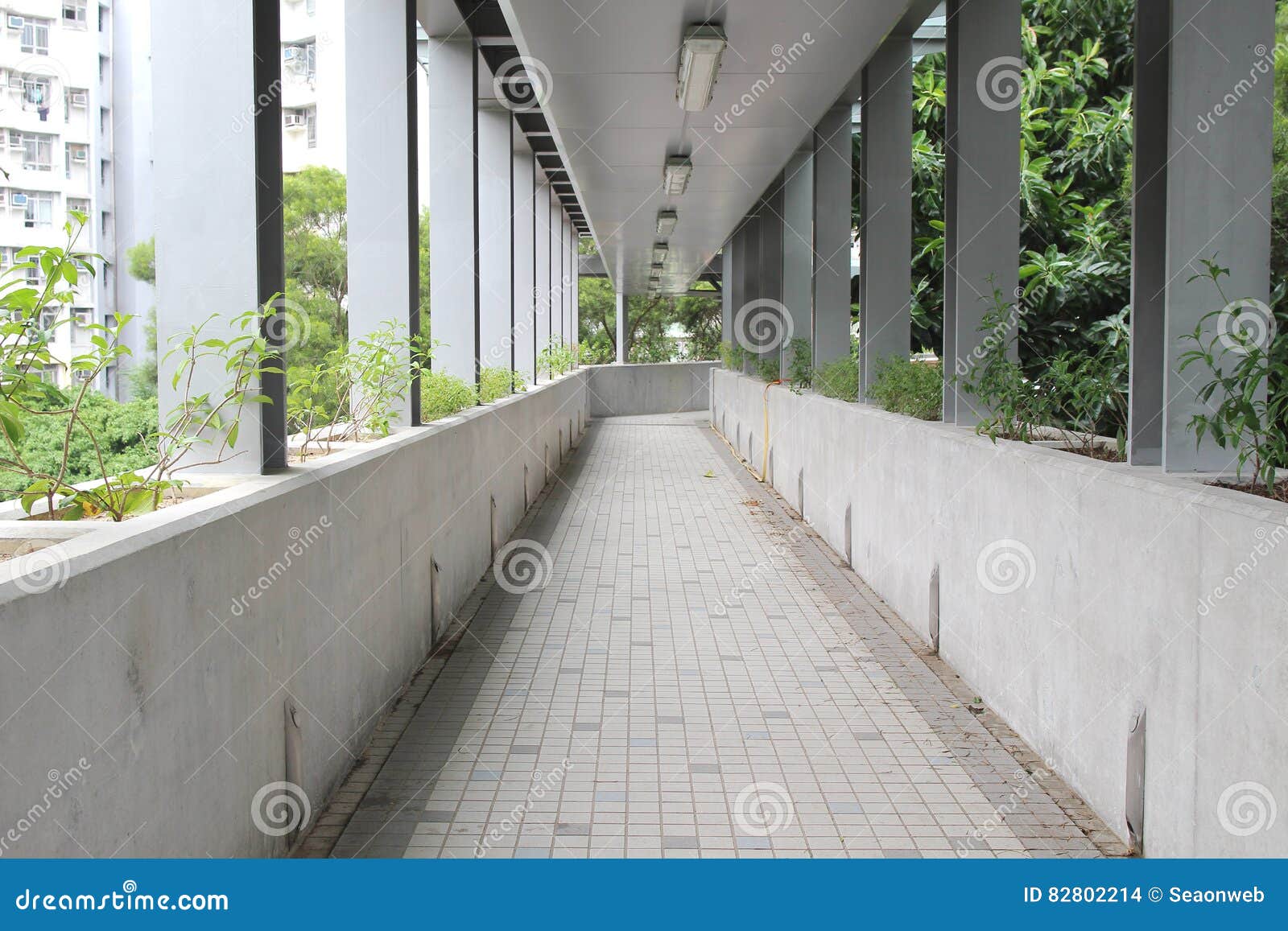 Passage for Pedestrians Under Construction Area Stock Photo - Image of ...