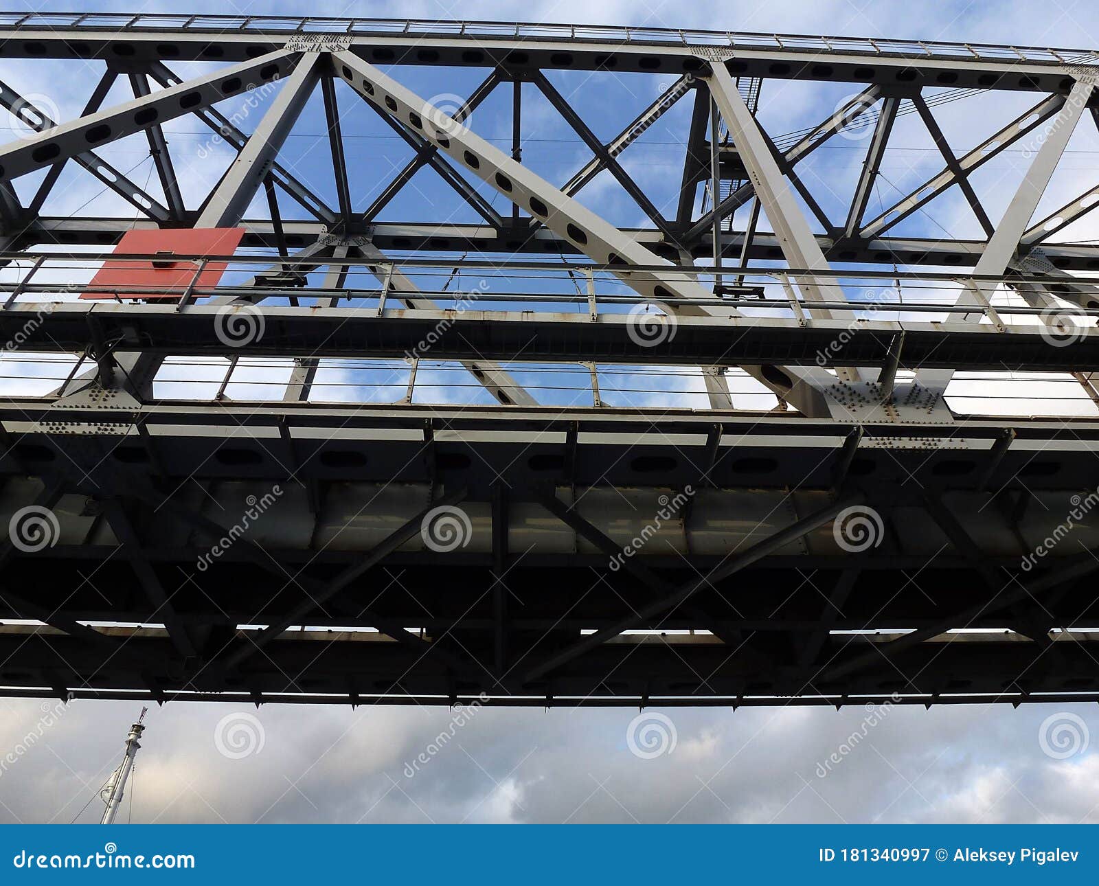 Passage of the Ship Under the Bridge Span Stock Image - Image of ...