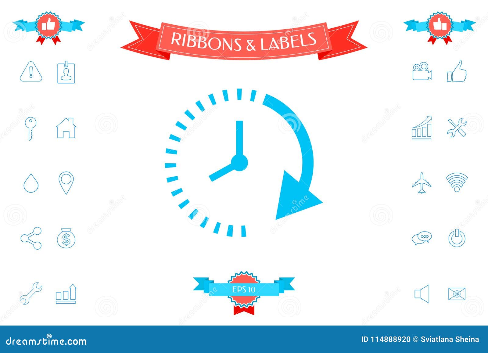 Passage of time icon stock vector. Illustration of element - 114888920